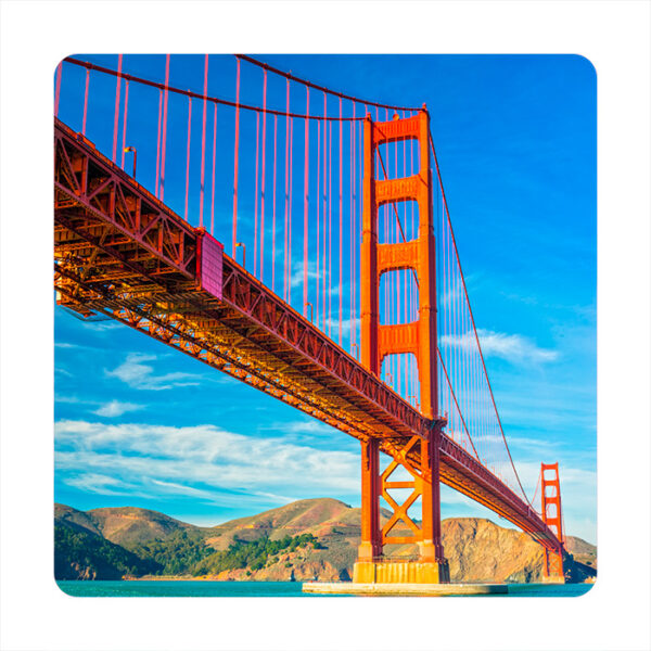Onderzetter vierkant - San Francisco Golden Gate Bridge - Signs USA